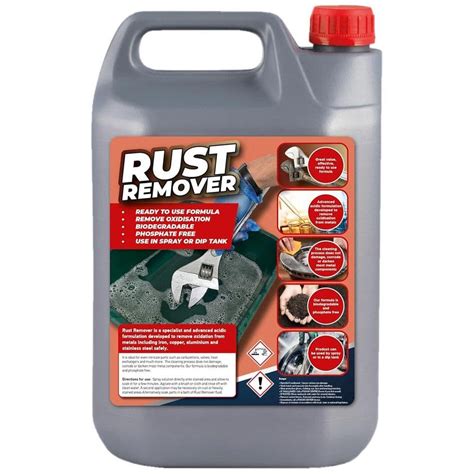 5 Litre Rust Remover Solutionsprayliquid Removes Rust Back To Bare Metal