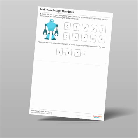 Year 2 Add Three 1 Digit Numbers Discussion Problem 2 Resource