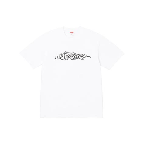 Supreme Script Tee White Fw24 Stealplug Kl