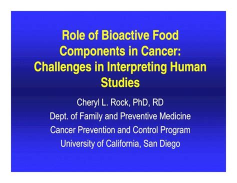 Pdf Role Of Bioactive Food Components In Cancer Challenges In Of
