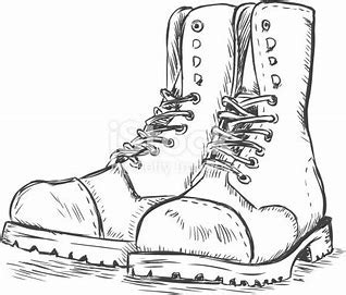 Military Combat Boots Drawing