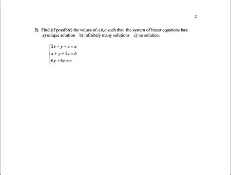 solved find if possible the values of a b c such that the