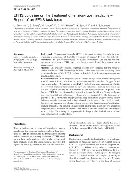 PDF Treatment Of Tension Type Headache