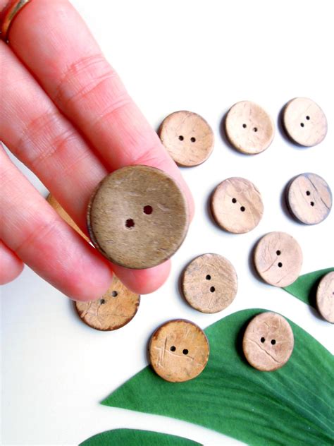 Large Brown Sewing Buttons Mm Inch Holes Made Etsy