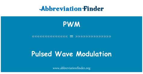 PWM는 펄스 파 변조 Pulsed Wave Modulation를 의미합니다