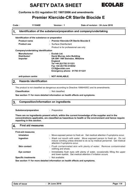 Premier Klercide Cr Sterile Biocide E Rtu Shield Medicare Ltd