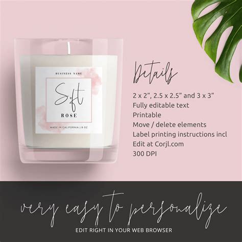 DIY Label Template Editable Product Label Design Container Etsy