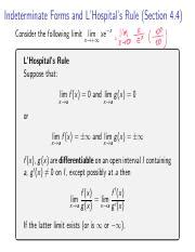 Understanding Indeterminate Forms and L'Hospital's Rule: | Course Hero