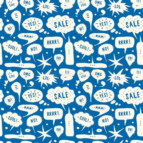 Hand Drawn Speech Bubble Seamless Pattern Stock Vector Illustration Of Handwritten Background