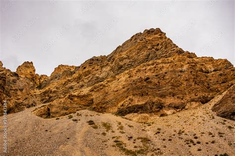 Wind Eroded Landscape In Arid Cold Desert Of Lahaul Spiti In Trans