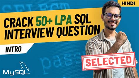 Crack Any Sql Interview Question Introduction Youtube