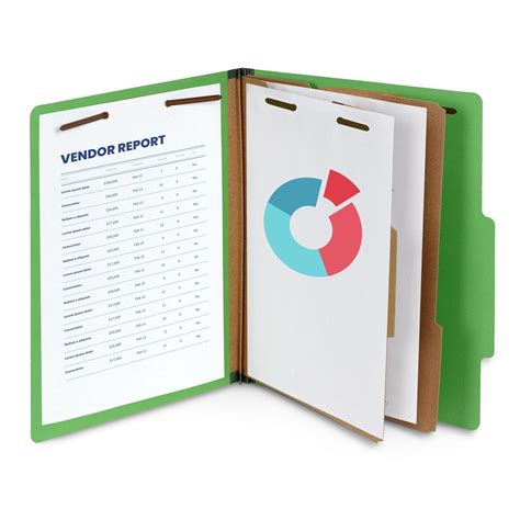 Classification Folders With 2 Dividers Letter Size Green 10 Count