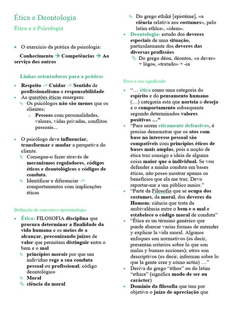 Ética E Deontologia Pdf Psicologia Moralidade