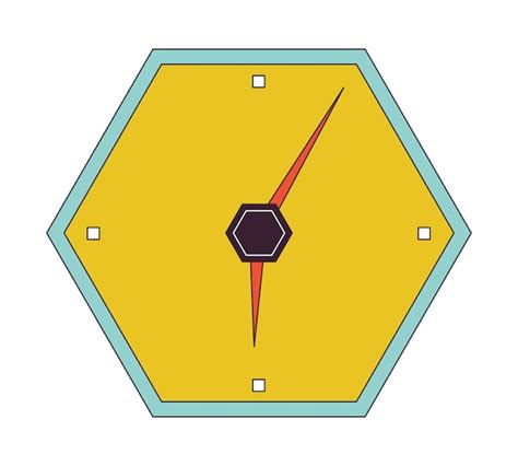 premium vector hexagon shape wall clock flat line color isolated