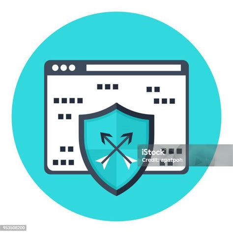 네트워크 보호 아이콘입니다 보호 개념의 디지털 기술입니다 메커니즘 시스템 개인 정보 보호 벡터 일러스트 레이 션 가로채기에 대한 스톡 벡터 아트 및 기타 이미지 Istock