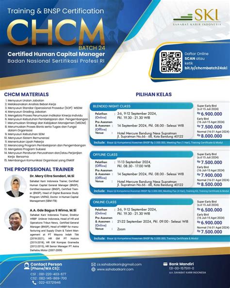 Certified Human Capital Manager Chcm Batch 24 Bnsp Blended Night