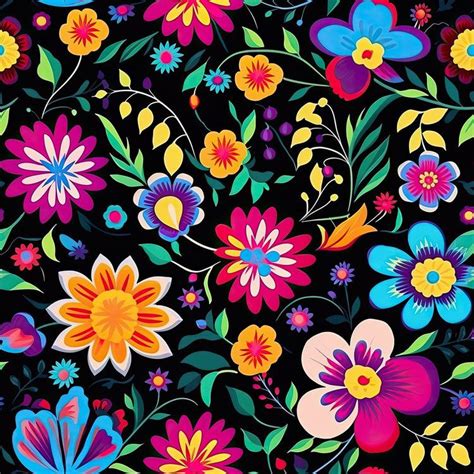 Mexican Floral Fiesta Pattern 7 Fabric Mexican Fabric Digital Print