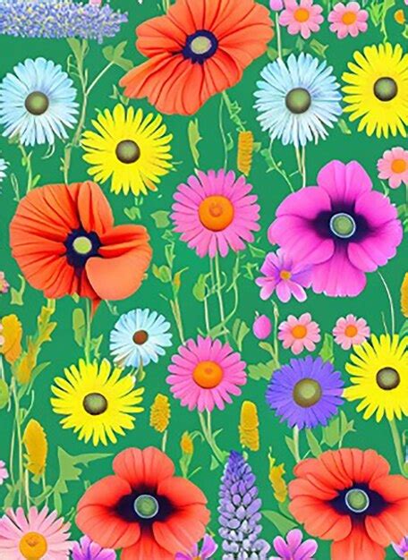 Seamless Floral Pattern Portrait Background Premium Ai Generated Image