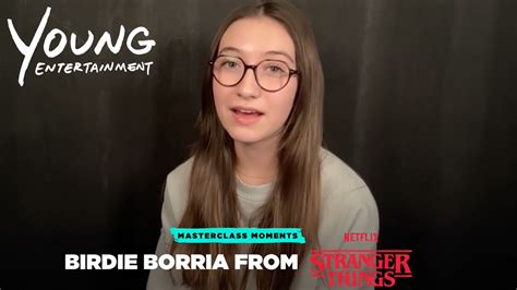 Stranger Things Actor Birdie Borrias Advice To Young Actors Trying To