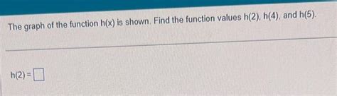 the graph of the function h x is shown find the
