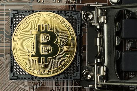 Premium Photo Bitcoin Over Open Processor Socket