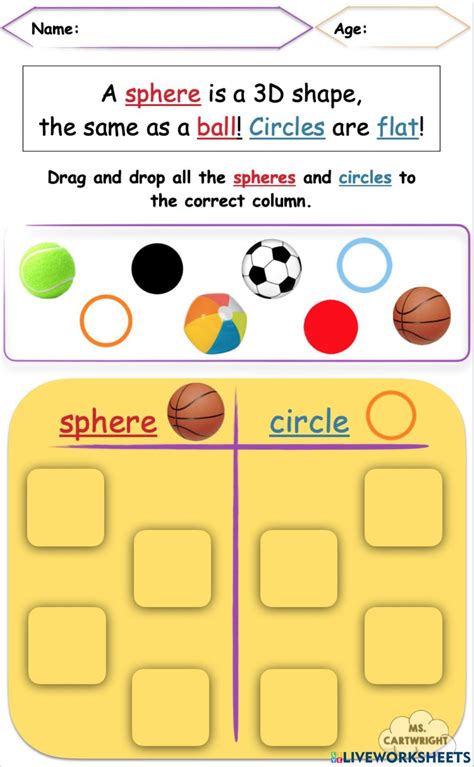 Sphere Or Circle Worksheet Live Worksheets Worksheets Library