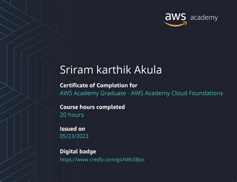 Sriram Karthik Akula On Linkedin Aws Cloudcertification Cloud Aicte