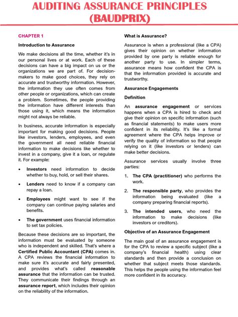 Auditing Assurance Principle Reviewer Midterm Pdf
