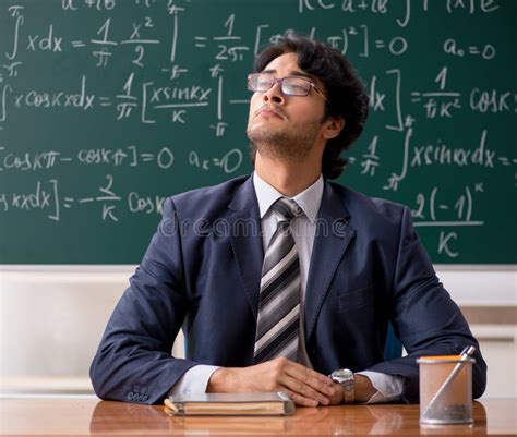 Young Male Math Teacher In Classroom Stock Image Image Of Examination