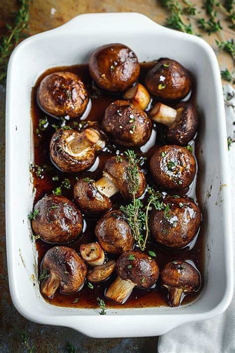 Balsamic Soy Roasted Garlic Mushrooms