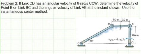solved problem 2 if link cd has an angular velocity of