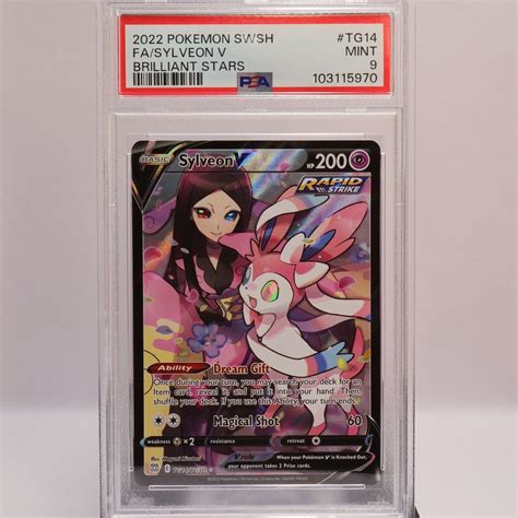 Pokemon Tcg Sylveon V Tg14 Brilliant Stars Trainer Gallery Psa 9