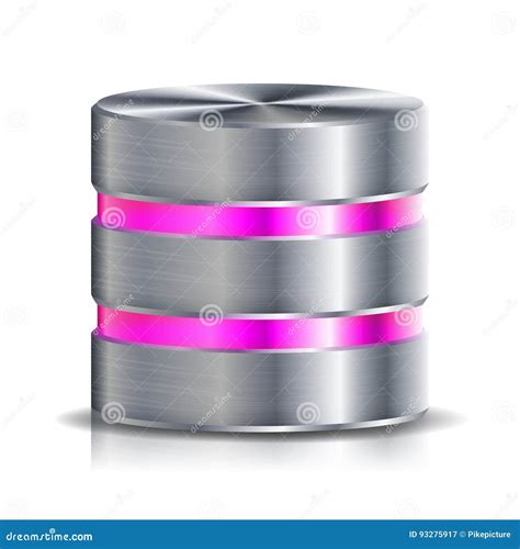 Network Database Disc Icon Vector Highly Detailed Illustration Of Computer Hard Disk Silver