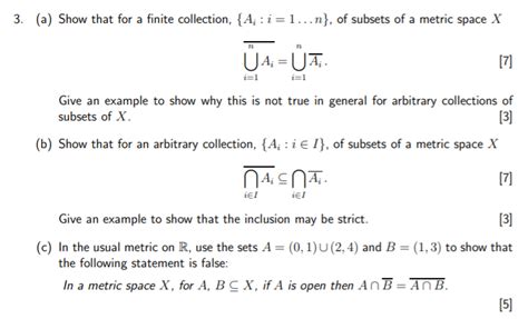 solved 3 a show that for a finite collection