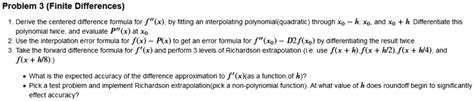Solved Problem 3 Finite Differences Derive The Centered Difference Formula For F X By