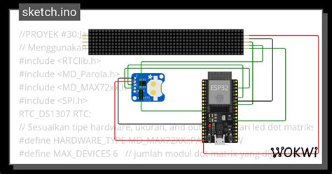 Proyek 30 Jam Real Time Dotmatrix Esp32 Copy Wokwi Esp32 Stm32 Arduino Simulator