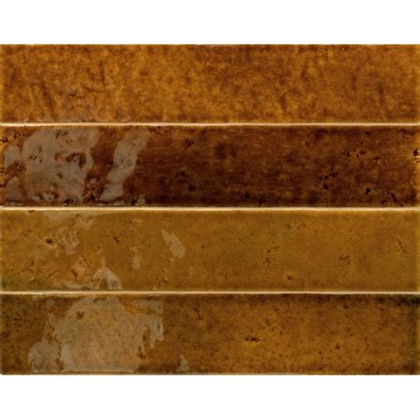 Equipe Menorca Rust Brown Ceramic Gloss Brick Wall Tile