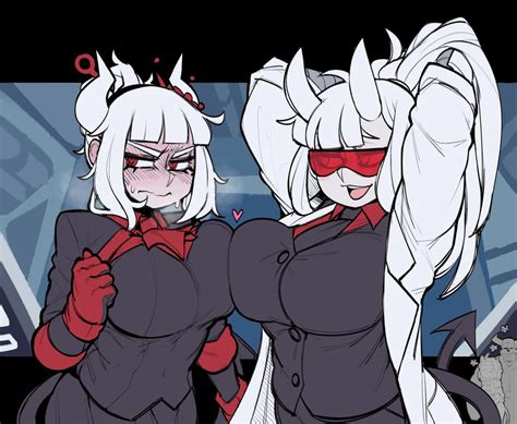 Lucifer Justice Loremaster And Subject Helltaker Drawn By Krekkov Danbooru