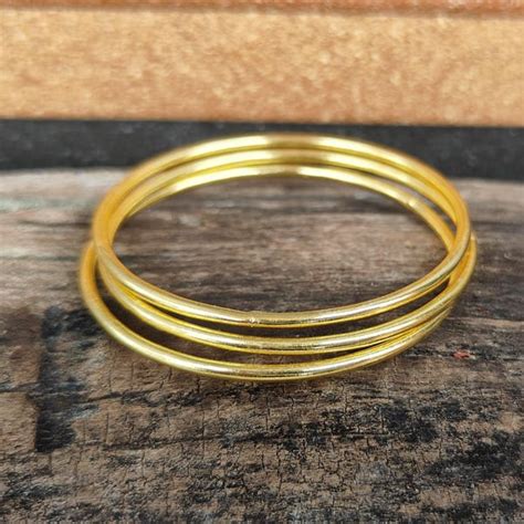 Brass Bangle Set Etsy