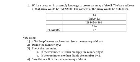 Solved Write A Program In Assembly Language To Create An Chegg