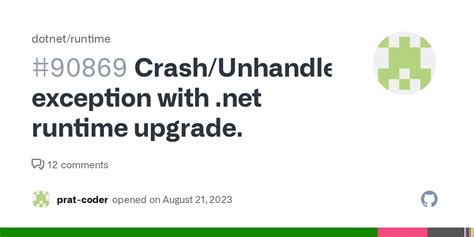 crash unhandled exception with runtime upgrade · issue 90869