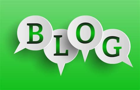 Premium Vector Word Blog Blogging Concept Green Illustration For Web