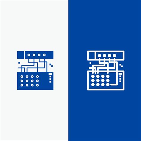 Analog Connection Device Module Sound Line And Glyph Solid Icon Blue Banner Line And Glyph Solid