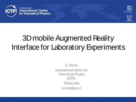 Pdf 3d Mobile Augmented Reality Interface For Laboratory Indico