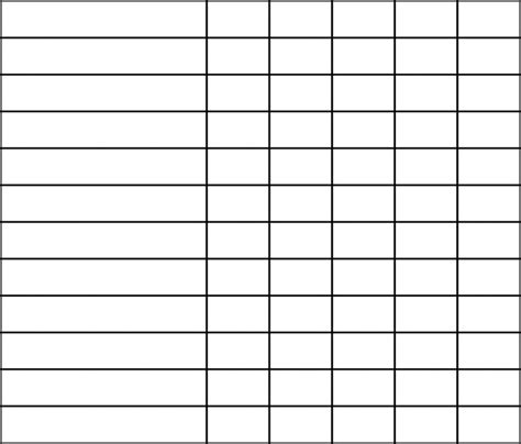 Free Printable 6 Column Chart Templates Pdf Printables Hub