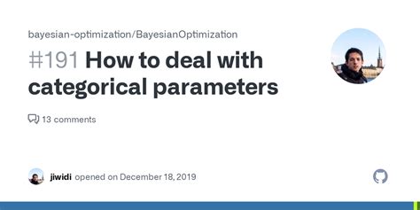 How To Deal With Categorical Parameters · Issue 191 · Bayesian