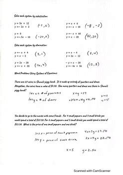 Systems Of Equations Graphing Elimination And Substitution By David DiMola