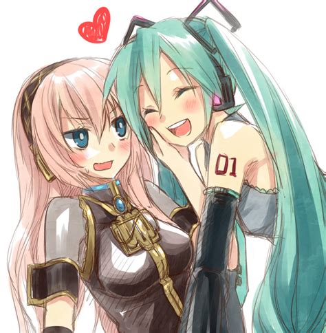 Hatsune Miku And Megurine Luka Vocaloid Drawn By Hijiki Hijikini Danbooru