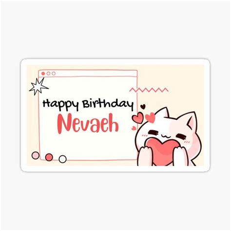 Nevaeh Happy Birthday Wishes Sticker For Sale By Yelenastore Redbubble