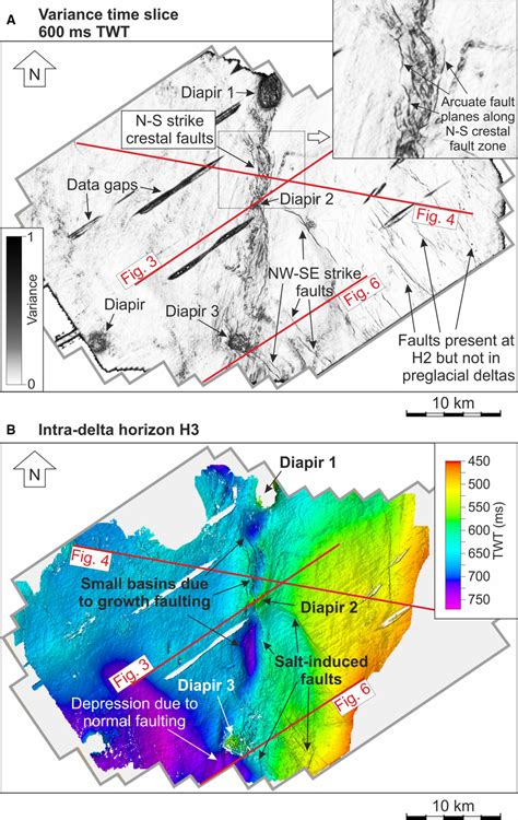 A Variance Time Slice At 600 Ms Twt This Depth Corresponds To Download Scientific Diagram